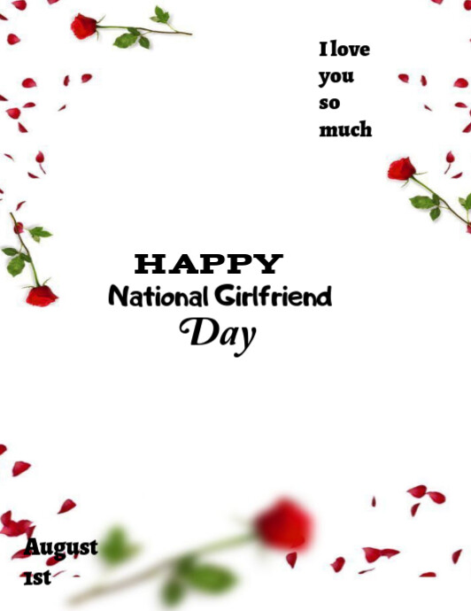Maximalist National Girlfriend Day Flyer (us Letter) Template ...