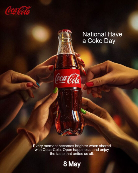 Plantilla de Maximalist National Have A Coke Day Instagram Portrait ...