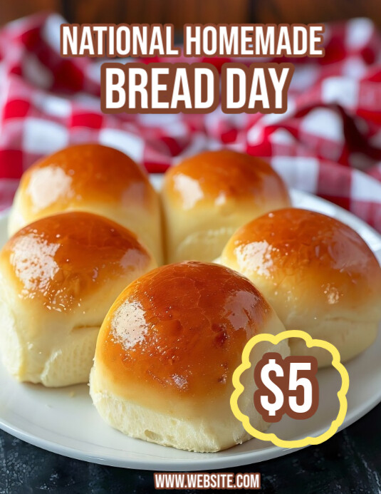Maximalist National Homemade Bread Day Flyer (us Letter) Template ...