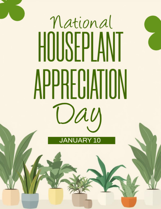Maximalist National Houseplants Day Template Flyer (us Letter ...