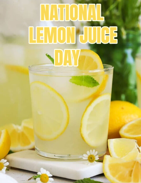 Maximalist National Lemon Juice Day Flyer (us Letter) Templat ...