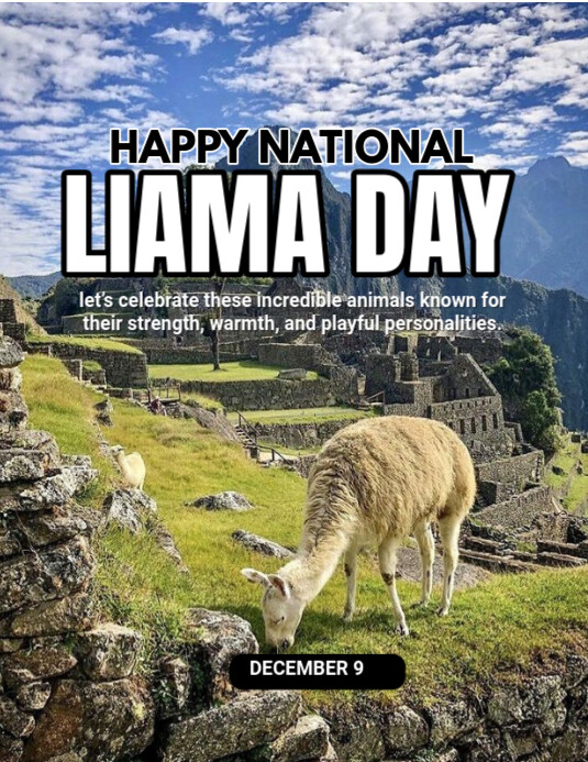 Maximalist National Liama Day Flyer (us Letter) Template | PosterMyWall