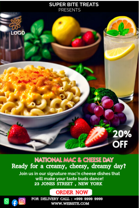 Maximalist National Mac And Cheese Day Poster Template | PosterMyWall
