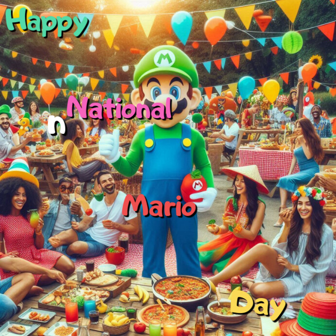 Plantilla de Maximalist National Mario Day Instagram Post | PosterMyWall