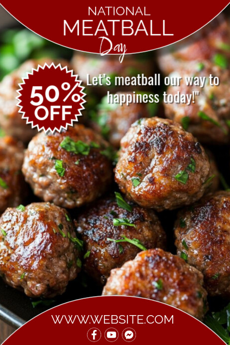 Copy of Maximalist National Meatball Day Poster | PosterMyWall