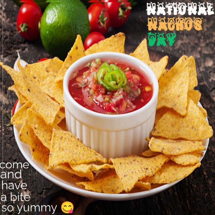Modèle Maximalist National Nachos Day Instagram Post | PosterMyWall