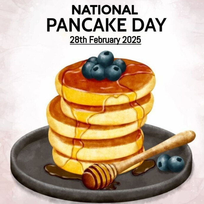 Maximalist National Pancake Day 2025 Instagram Post Template | PosterMyWall