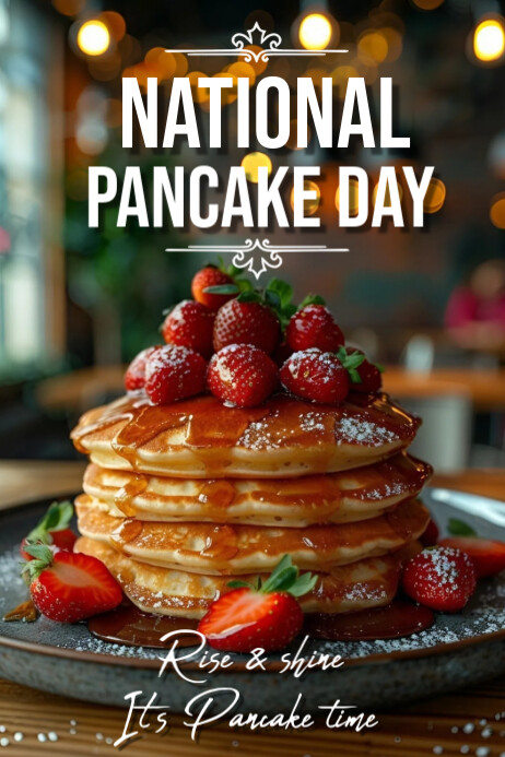 Maximalist National Pancake Day 2025 Poster Template | PosterMyWall