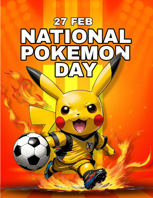Maximalist National Pokemon Day Flyer (us Letter) Template | PosterMyWall