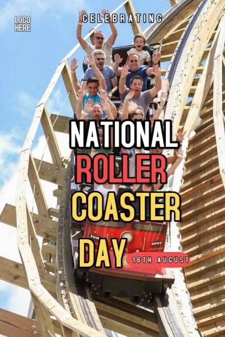 Maximalist National Roller Coaster Day Poster Template | PosterMyWall