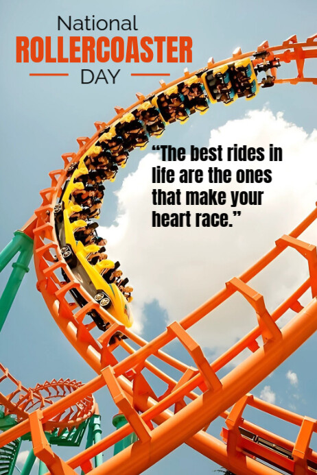 Maximalist National Roller Coaster Day Poster Template | PosterMyWall