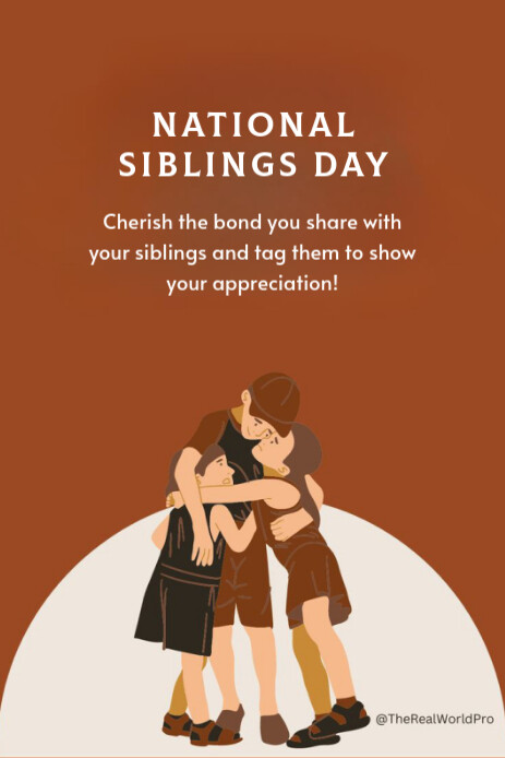 Maximalist National Siblings Day Pinterest Graphic Template | PosterMyWall