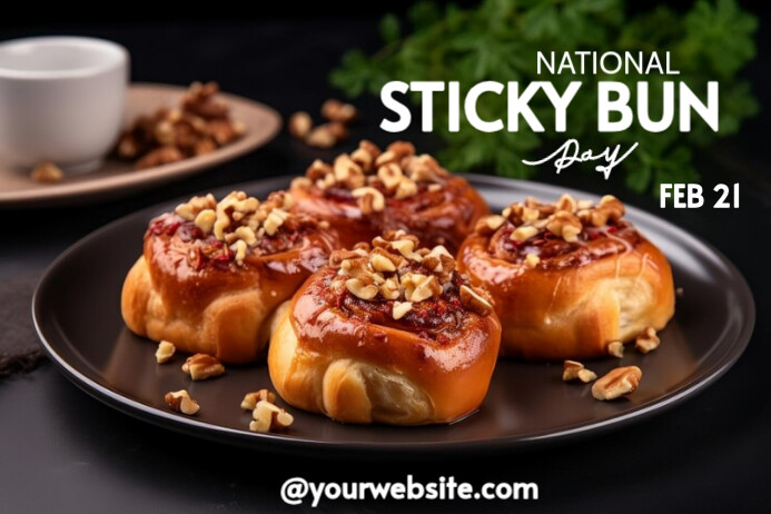 Plantilla de Maximalist National Sticky Bun Day Poster | PosterMyWall