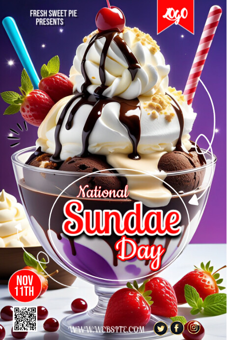 Copy of Maximalist National Sundae Day Poster | PosterMyWall