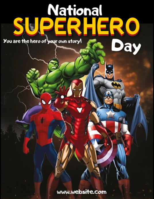 Maximalist National Superhero Day Flyer (us Letter) Template | PosterMyWall