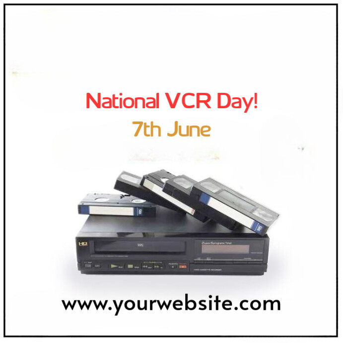 Maximalist National Video Cassette Recorder Day Instagram Post Template ...