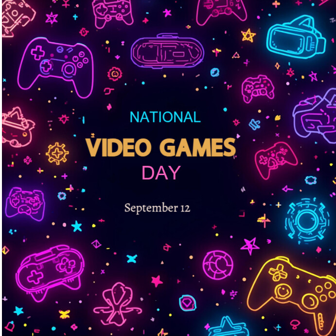 Maximalist National Video Games Day Design Template September 12 ...
