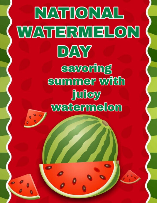 Maximalist National Watermelon Day Flyer (us Letter) Template ...