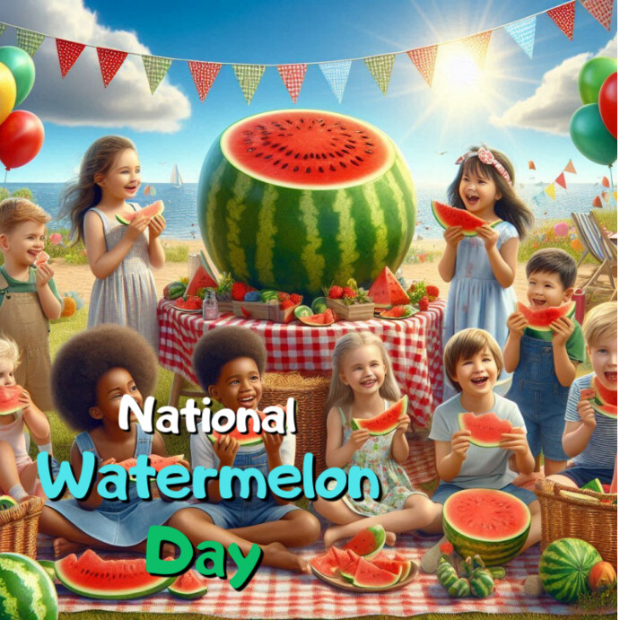 Maximalist National Watermelon Day Instagram Post Template | PosterMyWall