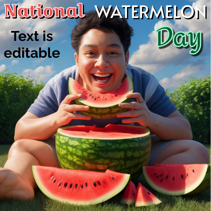 Copy of Maximalist National Watermelon Day Template | PosterMyWall