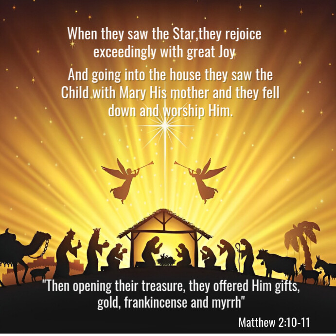 Maximalist Nativity Of Jesus Christ Birth Instagram Post Template ...