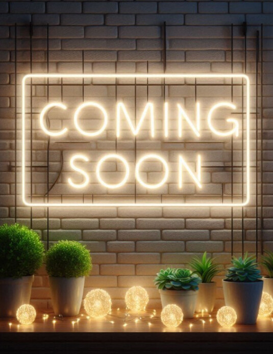 Maximalist Neon Coming Soon Black Background Template Flyer (us Letter ...