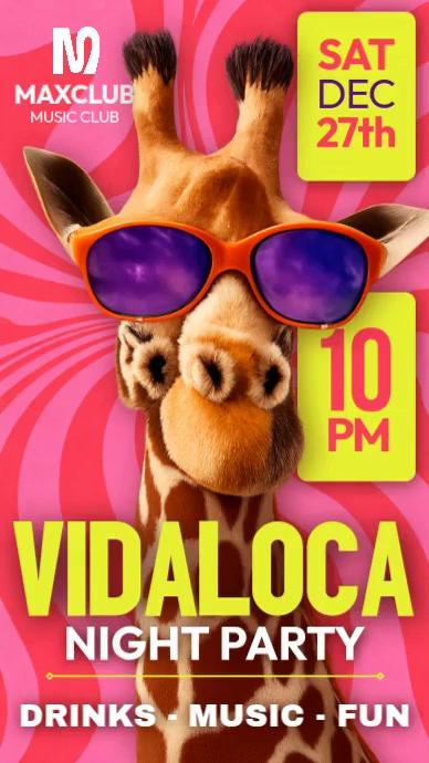 Plantilla de Maximalist Neon Night Party Reggaeton music party ...