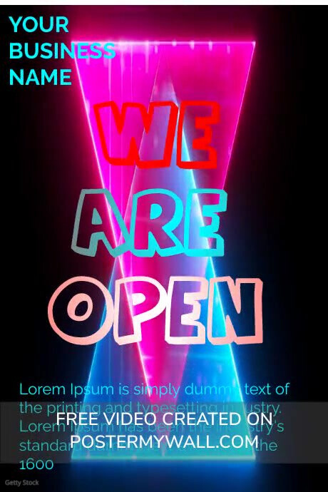 Plantilla de Maximalist Neon Reftangle Poster | PosterMyWall