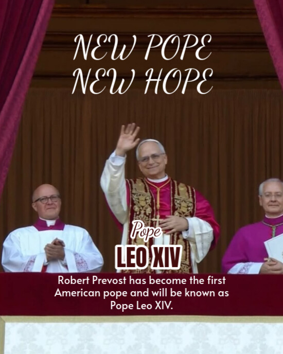 Plantilla de Maximalist New Pope Pope Leo Xiv Instagram Portrait ...