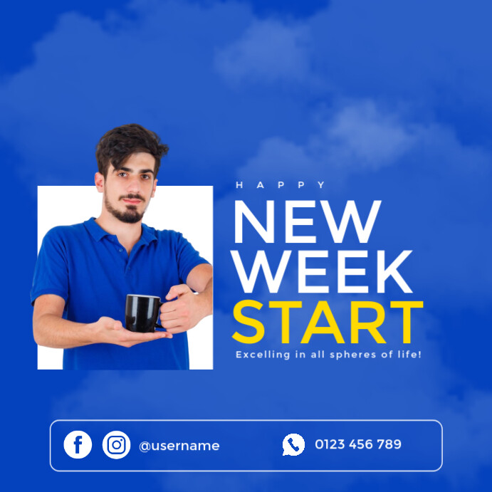 Maximalist New Week Start Instagram Post Template | PosterMyWall