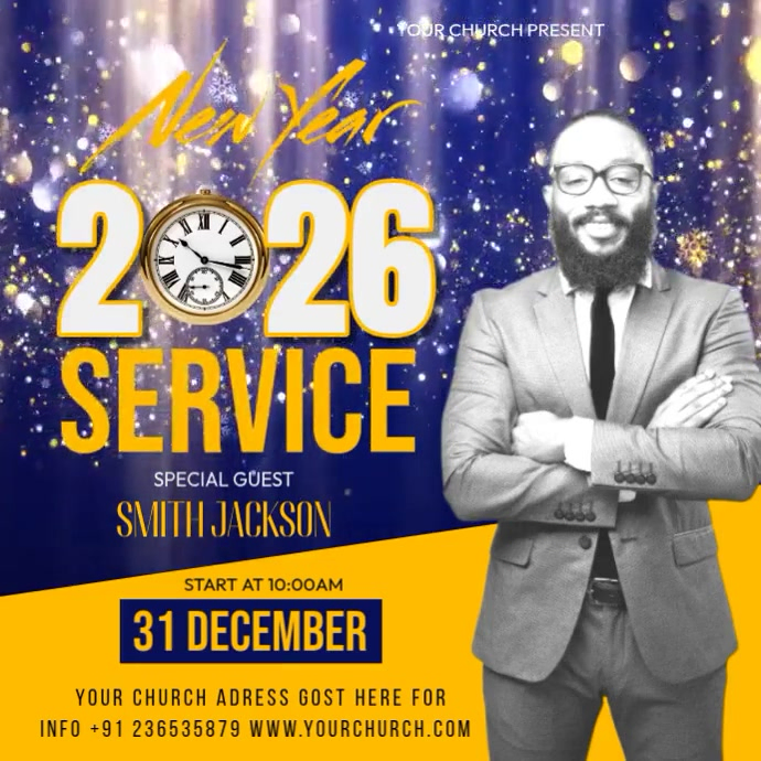 Maximalist New Year 2026 Service Instagram Post Template | PosterMyWall