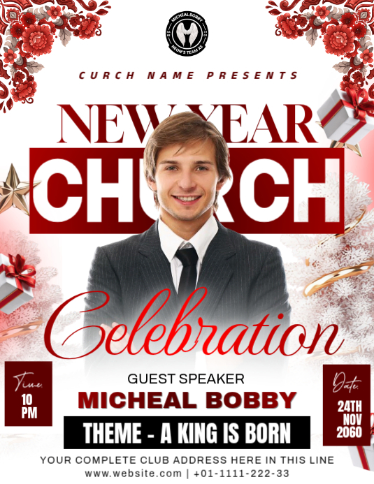 Maximalist New Year Church Celebration 2026 Flyer (us Letter) Template ...