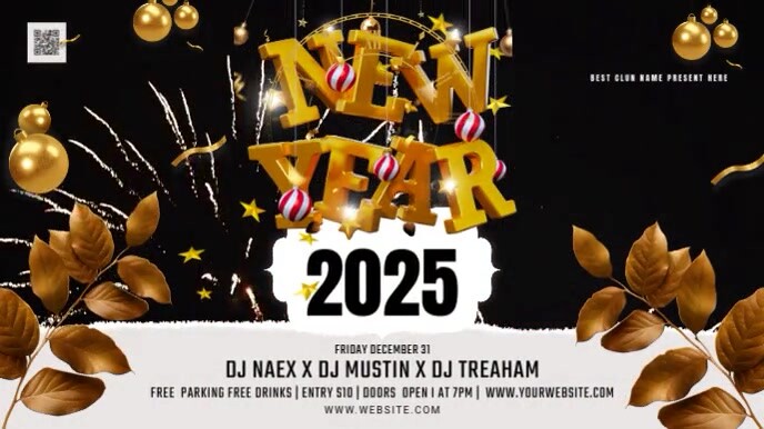 Maximalist New Year Eve Digital Display Digital Display (16:9) Template ...