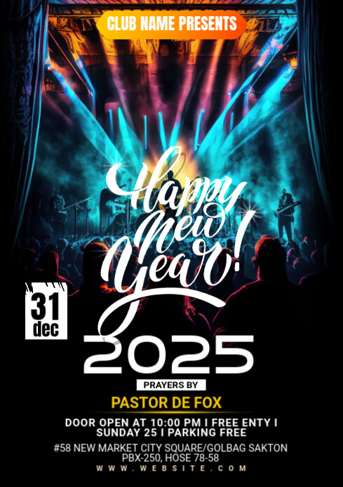Maximalist New Year Flyer A2 Template | PosterMyWall