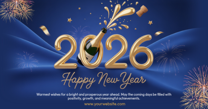 Maximalist New Year Greetings Facebook Shared Image Template | PosterMyWall