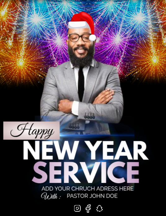 Plantilla de Maximalist New Year Service Flyer (us Letter) | PosterMyWall