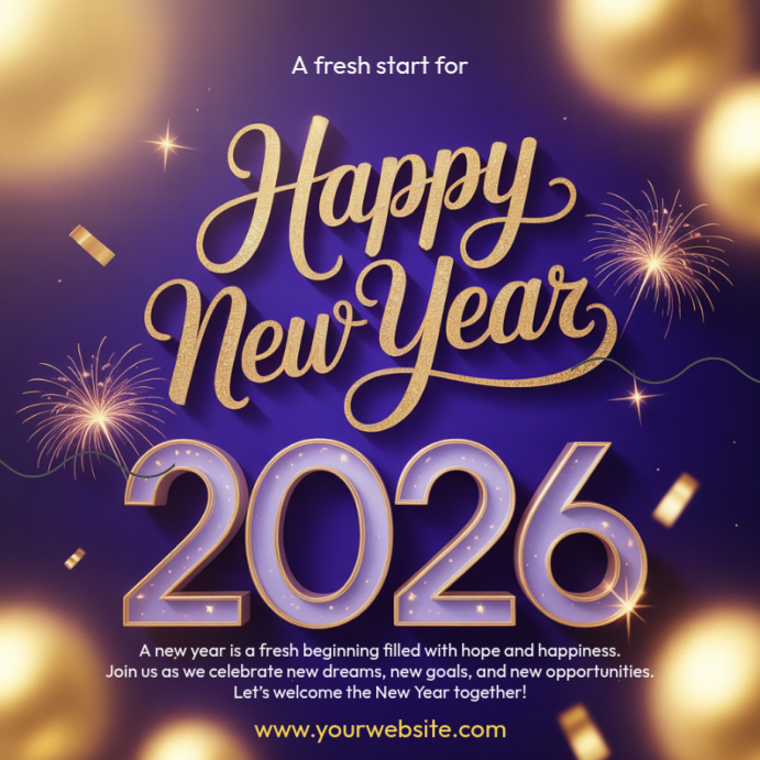 Maximalist New Year Wishes Instagram Post Template | PosterMyWall