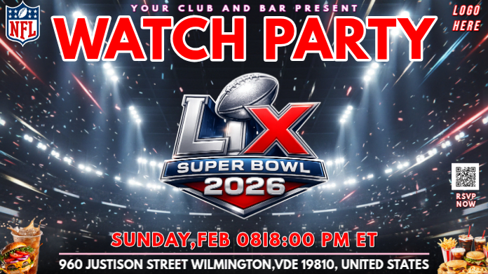 Maximalist Nfl Super Bowl Lx 2026 Watch Party Templates Twitter Post ...