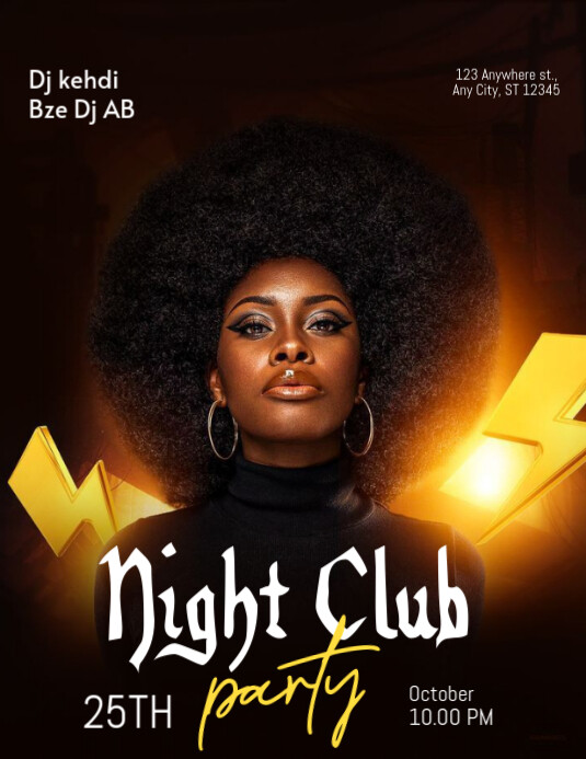 Maximalist Night Club Party Flyer (us Letter) Template | PosterMyWall