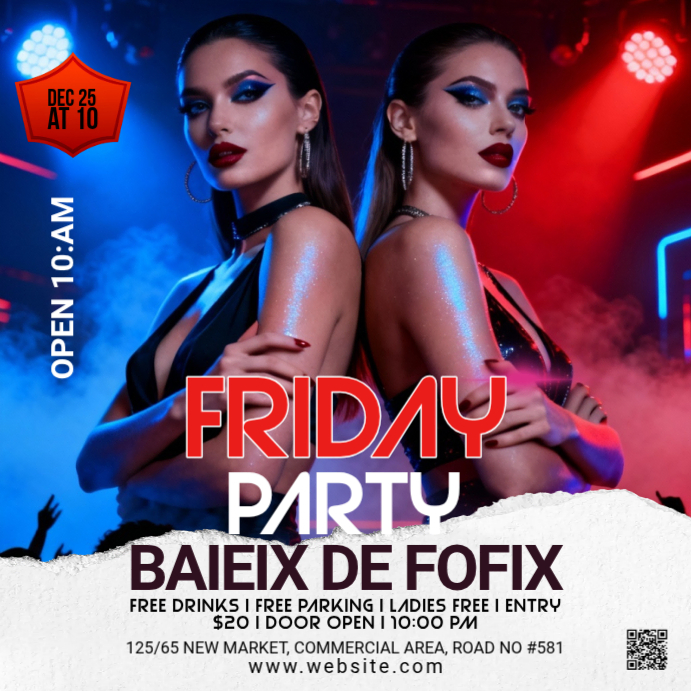 Maximalist Night Club Party Instagram Post Template | PosterMyWall