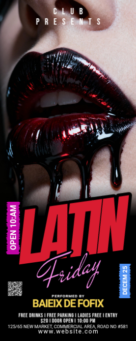 Maximalist Night Club Party Roll Up Banner 2' × 5' Template | PosterMyWall