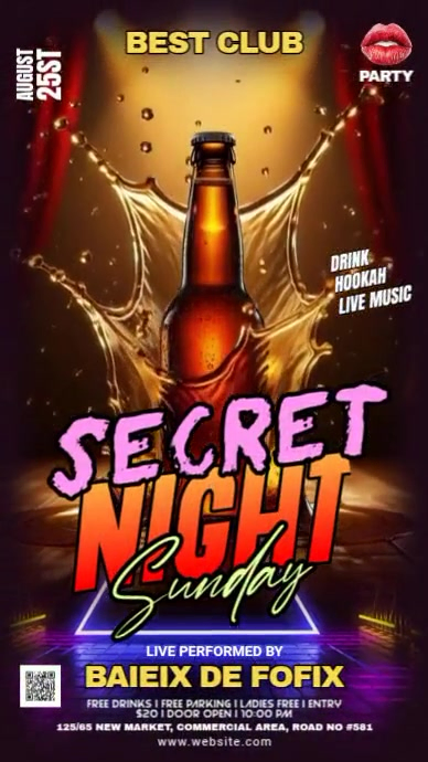 Modèle Maximalist Night Club Party Whatsapp Status | PosterMyWall