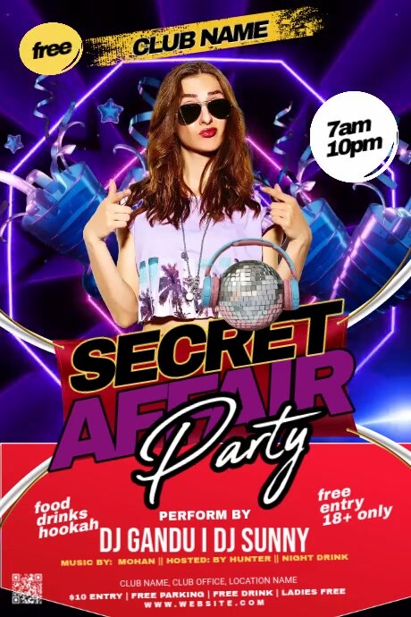 Maximalist Night Club Poster Template | PosterMyWall