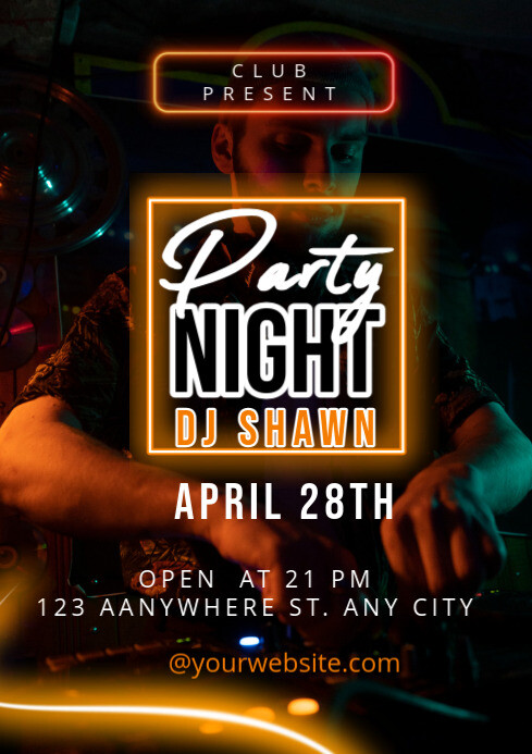 Maximalist Night Party A4 Template | PosterMyWall