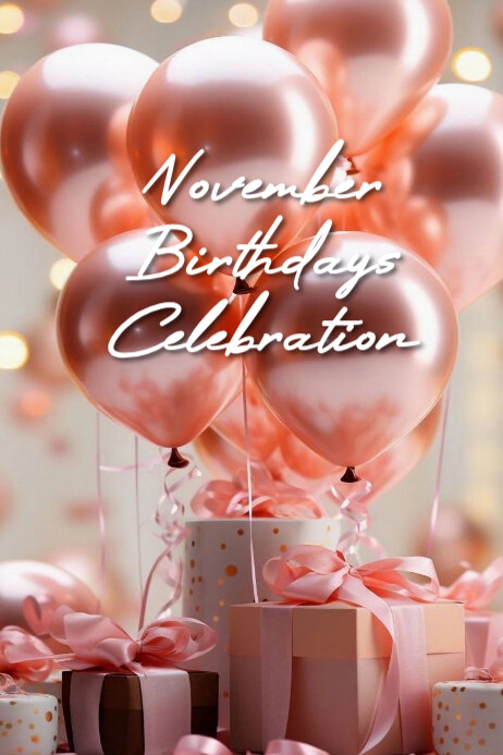 Maximalist November Birthday Celebration Banner 4' × 6' Template ...