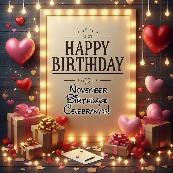 Maximalist November Birthdays Celebration Instagram Post Template ...