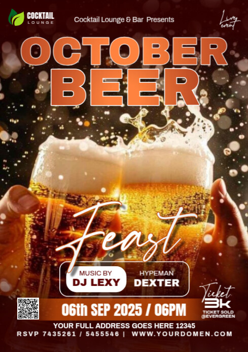Maximalist October Beer Feast A4 Template | PosterMyWall