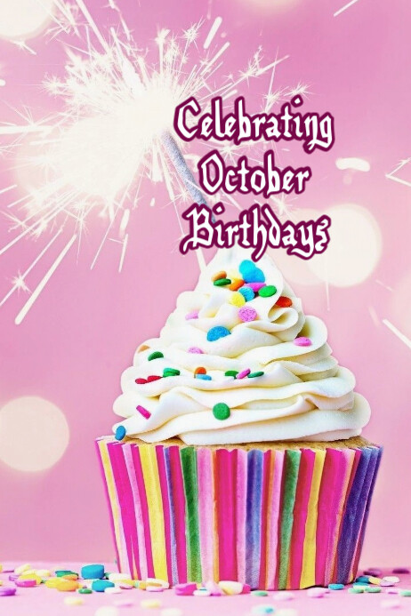 Copy of Maximalist October Birthday Banner 4' × 6' | PosterMyWall
