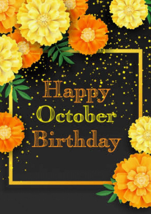 Maximalist October Birthday Celebration A4 Templat | PosterMyWall