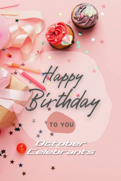 Maximalist October Birthdays Banner 4' × 6' Template | PosterMyWall